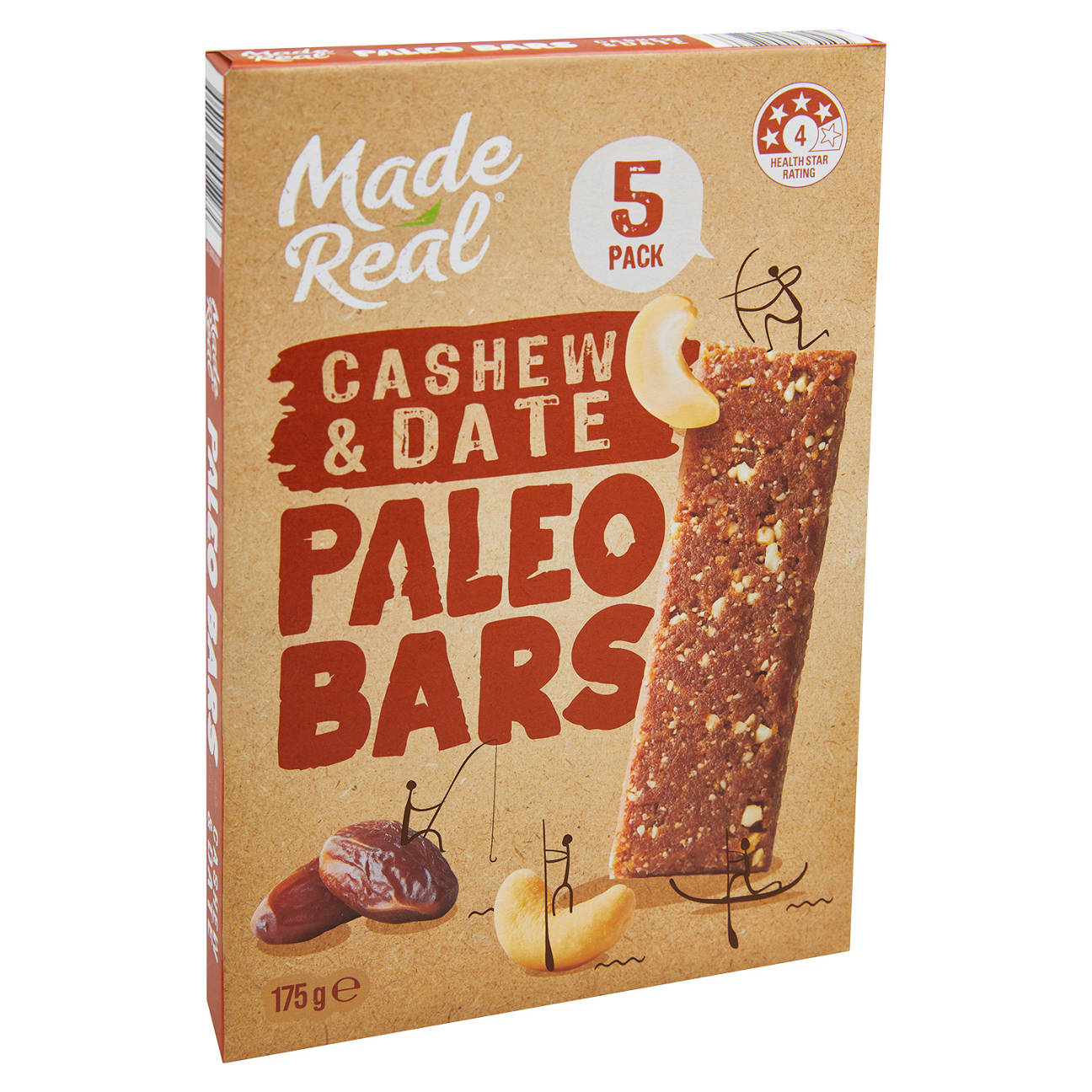 Cashew & Date Paleo Bars 5 Pack 175g